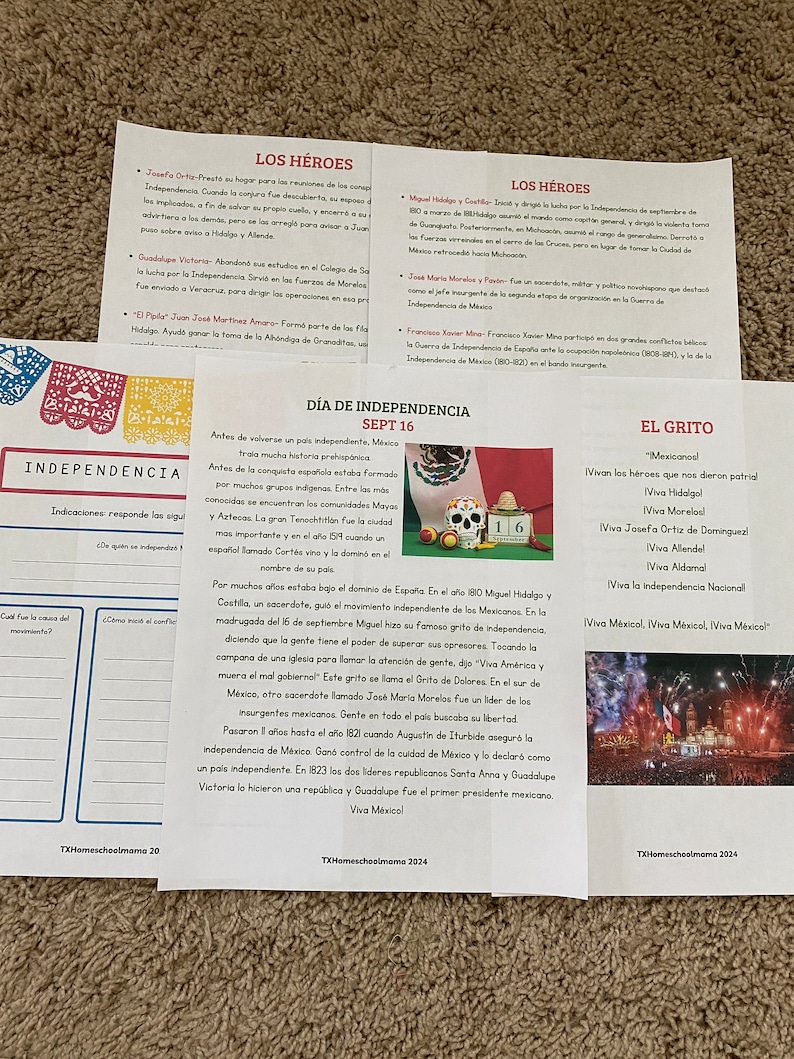 Mexico Independence Day Printables in English Lesson Plan Bilingual ...