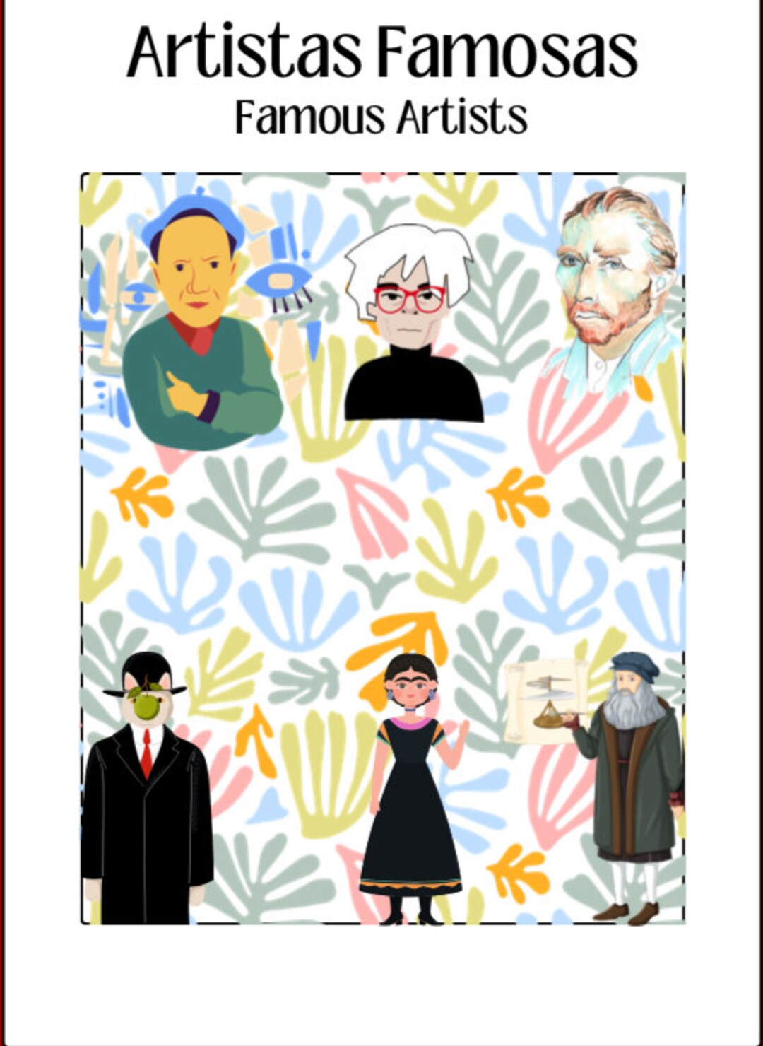 Artistas Famosas Famous Artist Packet ESPAÑOL - Etsy