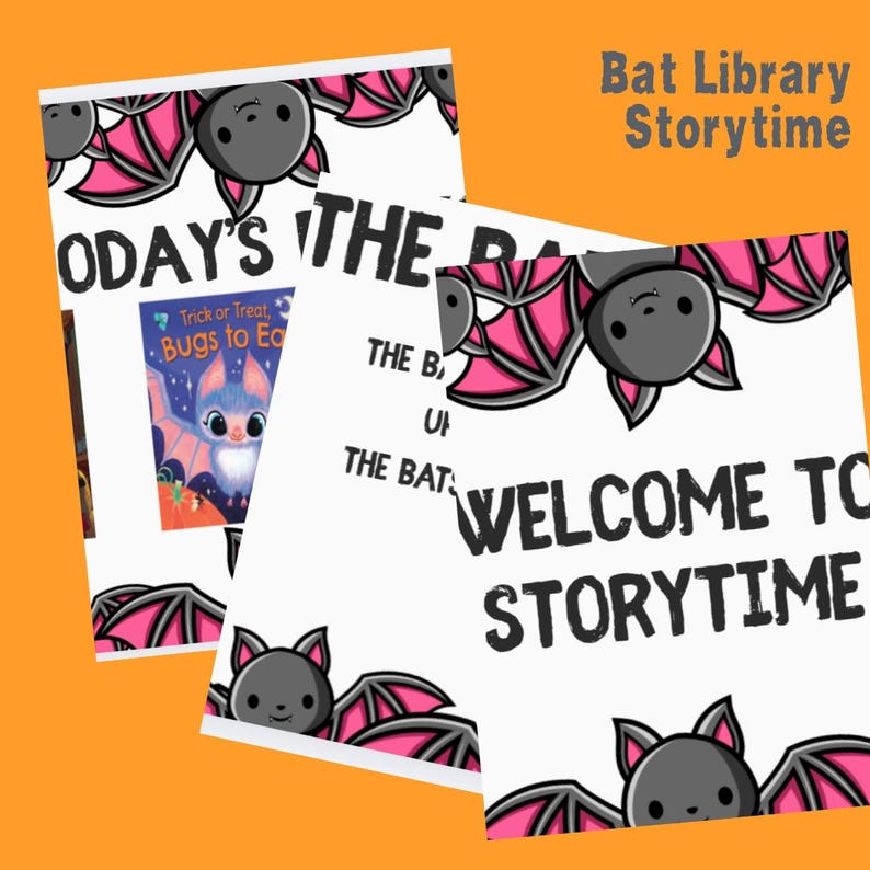 Bat Library Storytime Template, Canva Presentation Template With ...