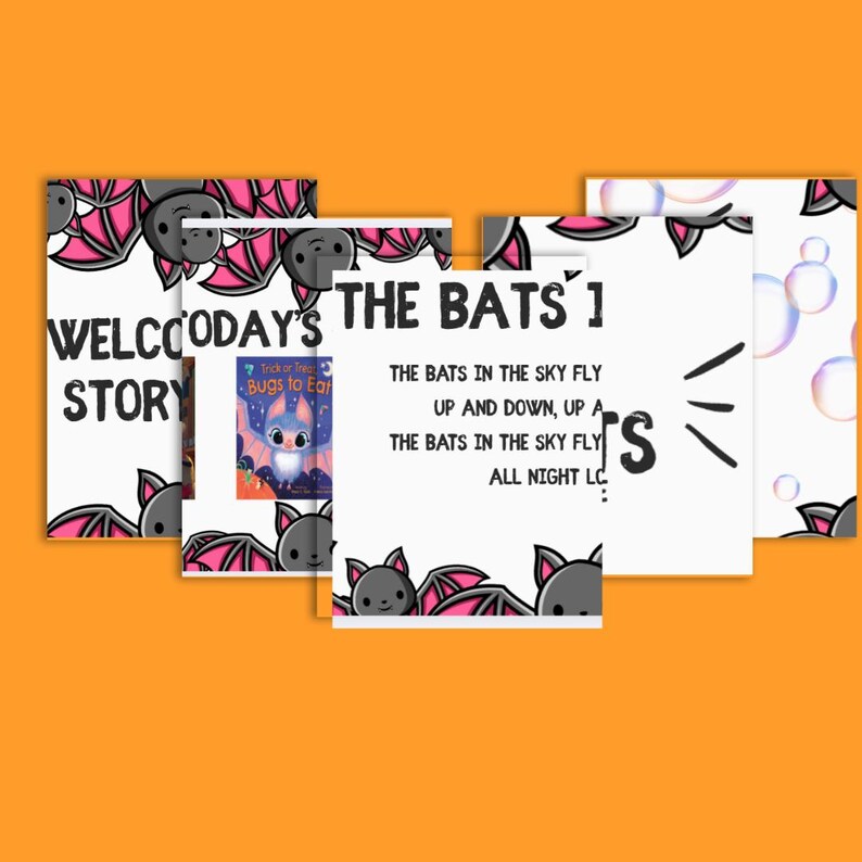 Bat Library Storytime Template, Canva Presentation Template With ...