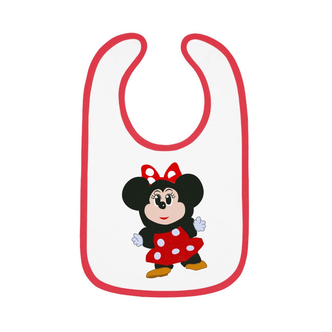 Minnie Mouse Baby Bib - Cute Baby Shower Gift, Adorable Feeding Bib ...