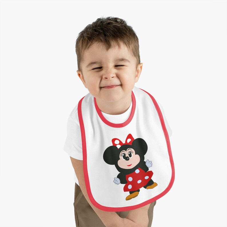 Minnie Mouse Baby Bib - Cute Baby Shower Gift, Adorable Feeding Bib ...