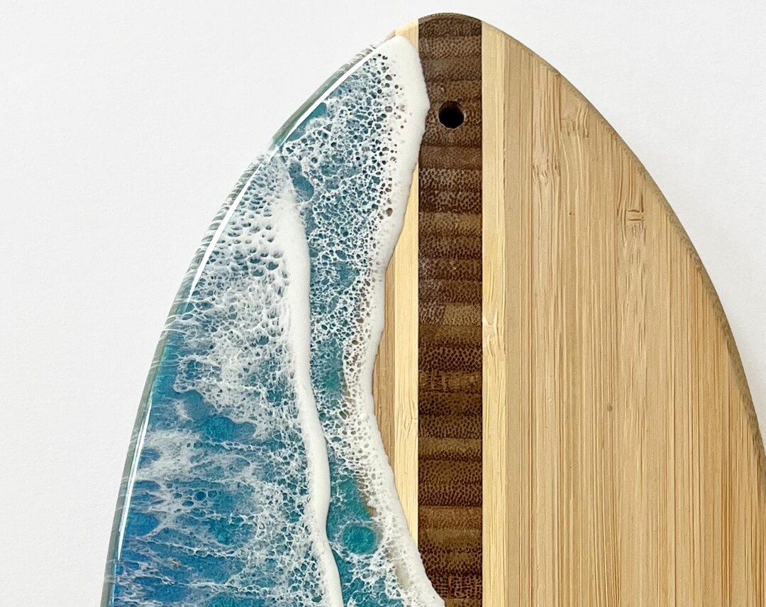 Surfboard Resin Ocean Wave Charcuterie Board Unique Couple Gifts, Epoxy ...