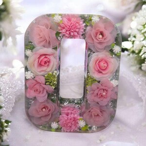 Personalized Artificial Flower Resin Letter | Handmade Alphabet Initial ...