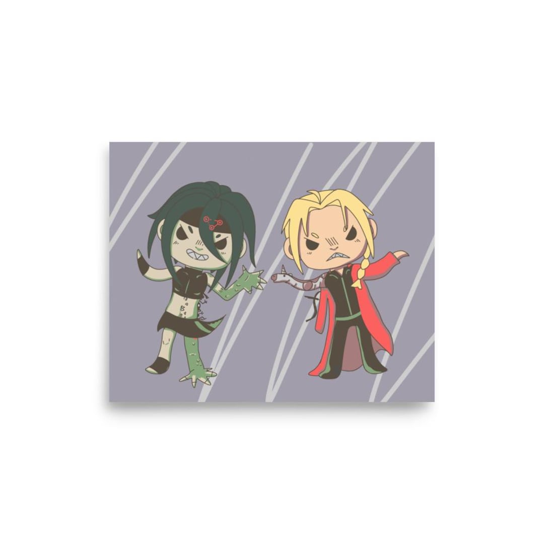 Envy & Edward Elric Fullmetal Alchemist Anime Poster - Funko Pop Style ...