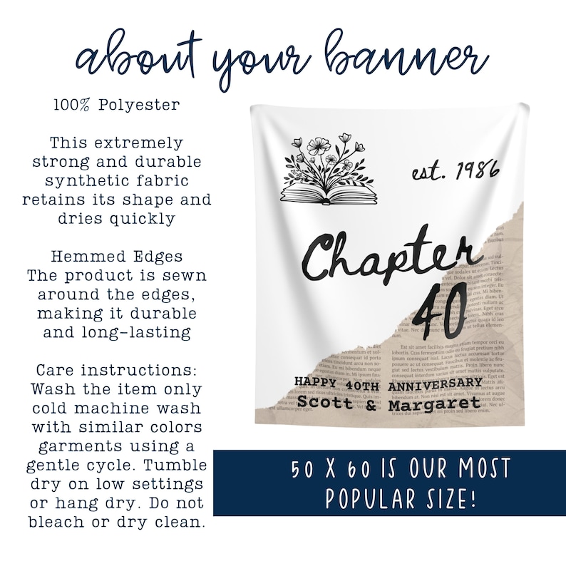 40th Anniversary Banner: Chapter 40 Book Theme 40th Anniversary Sign ...