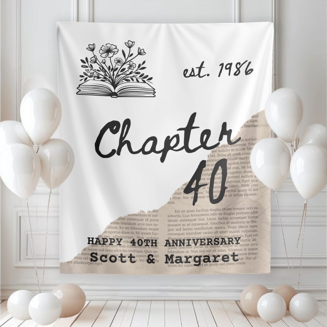 40th Anniversary Banner: Chapter 40 Book Theme 40th Anniversary Sign ...