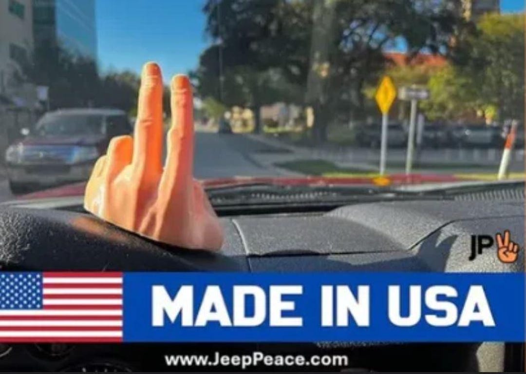 3D Printed Jeep Wave Hand Figurine - Etsy