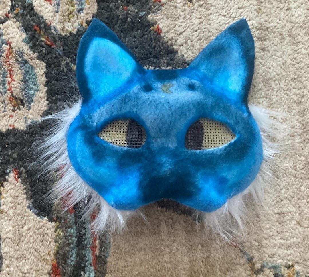 Blue Cat Mask - Etsy