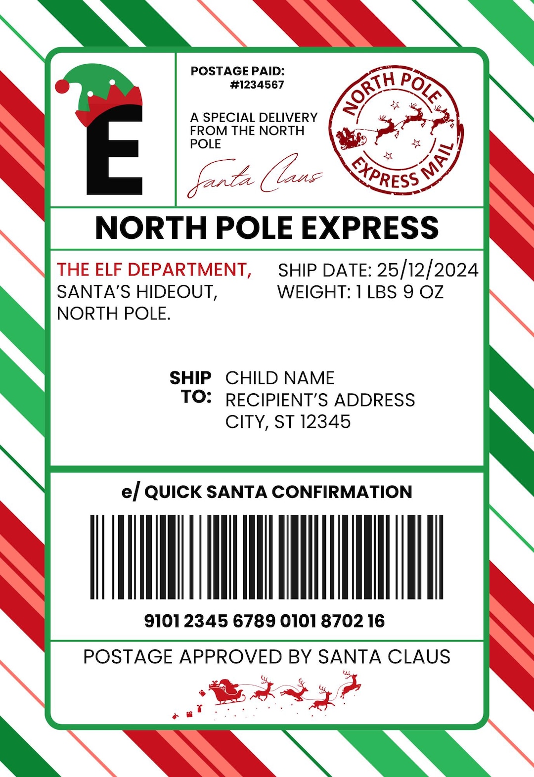 Christmas Shipping Label - Etsy