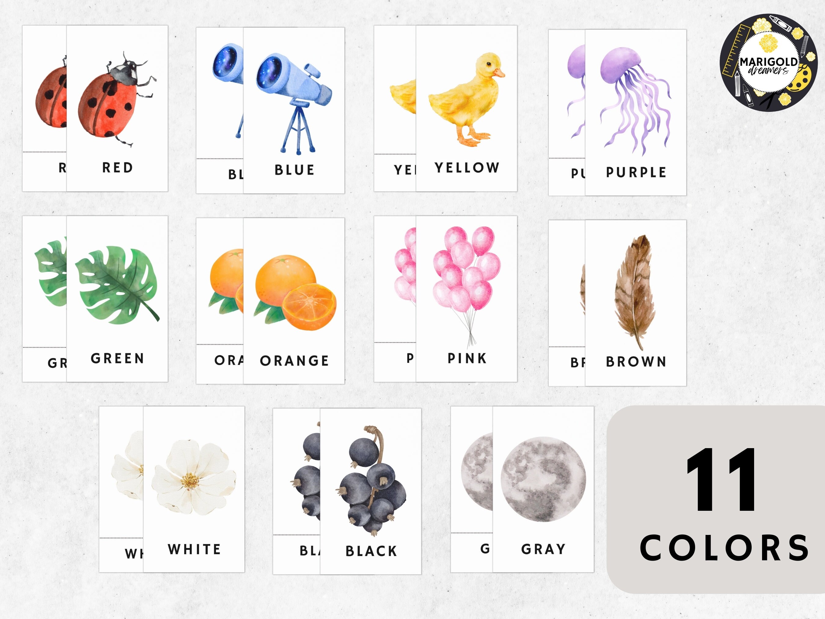 Color Flash Cards for Kids, Printable PDF, Educational Learning Tool ...