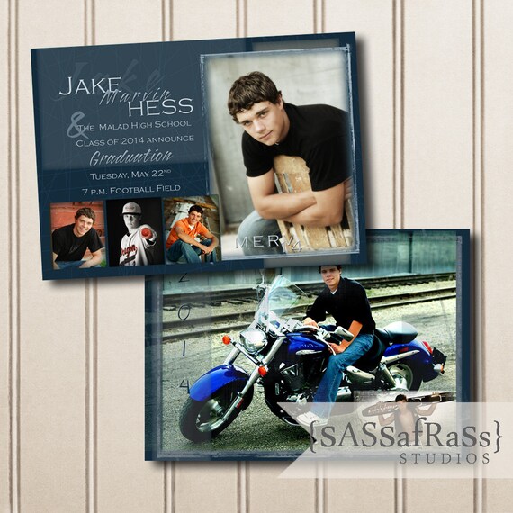 The Jake5x7 ADOBE PHOTOSHOP Graduation Announcement Template | Etsy