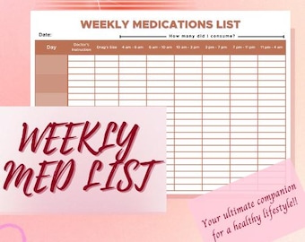 Printable Medication Tracker, Medication Log, Medication Tracker ...
