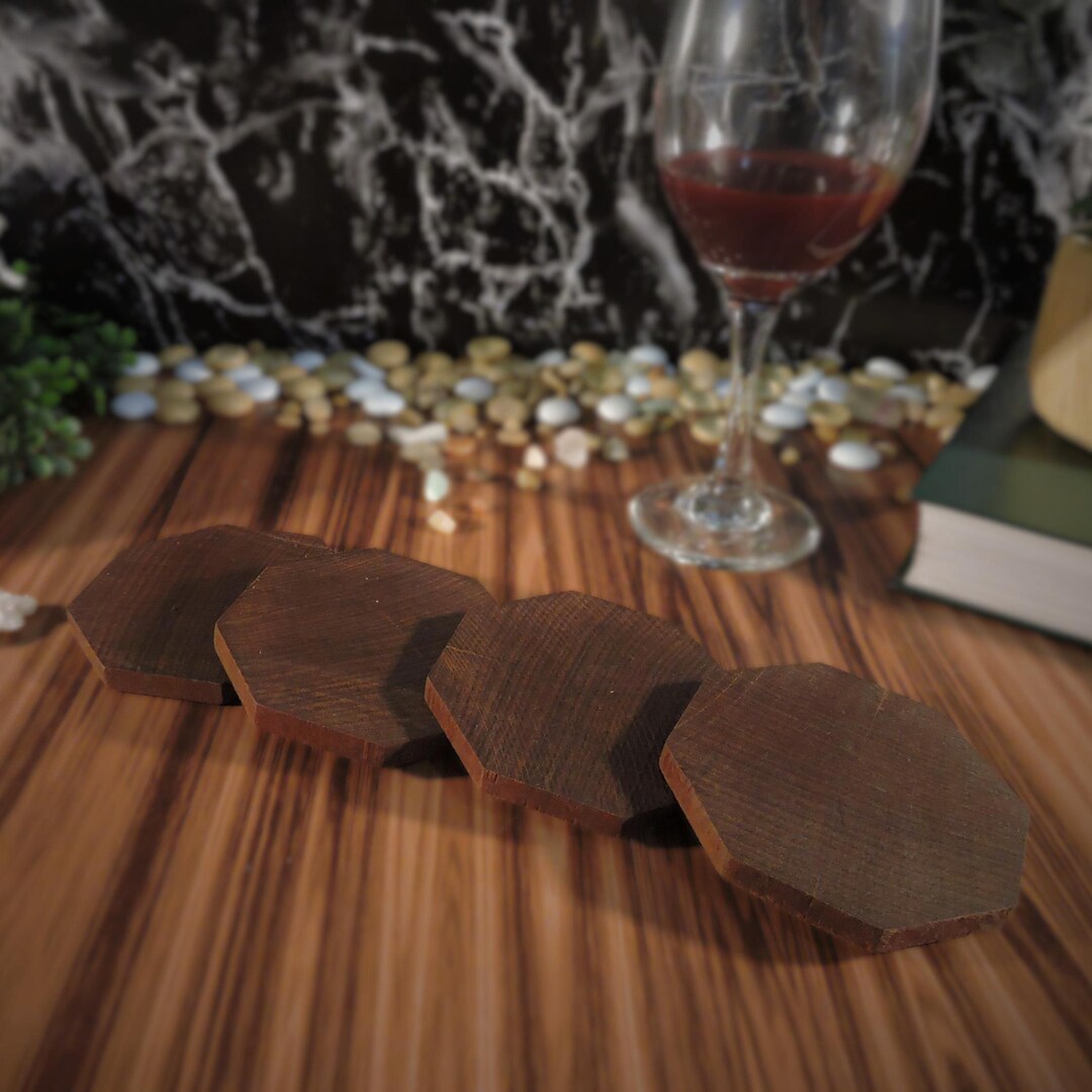 Walnut Wood Coasters Brazilian Walnut Coasters Premium Octagon Design ...
