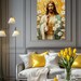 Jesus of Nazareth in Blooming Background, Canvas Print. Portrait of ...