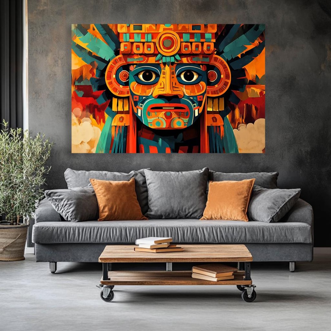 Aztec Deity Mythology of Mexico, Canvas Print. Quetzalcoatl, Wall Art ...