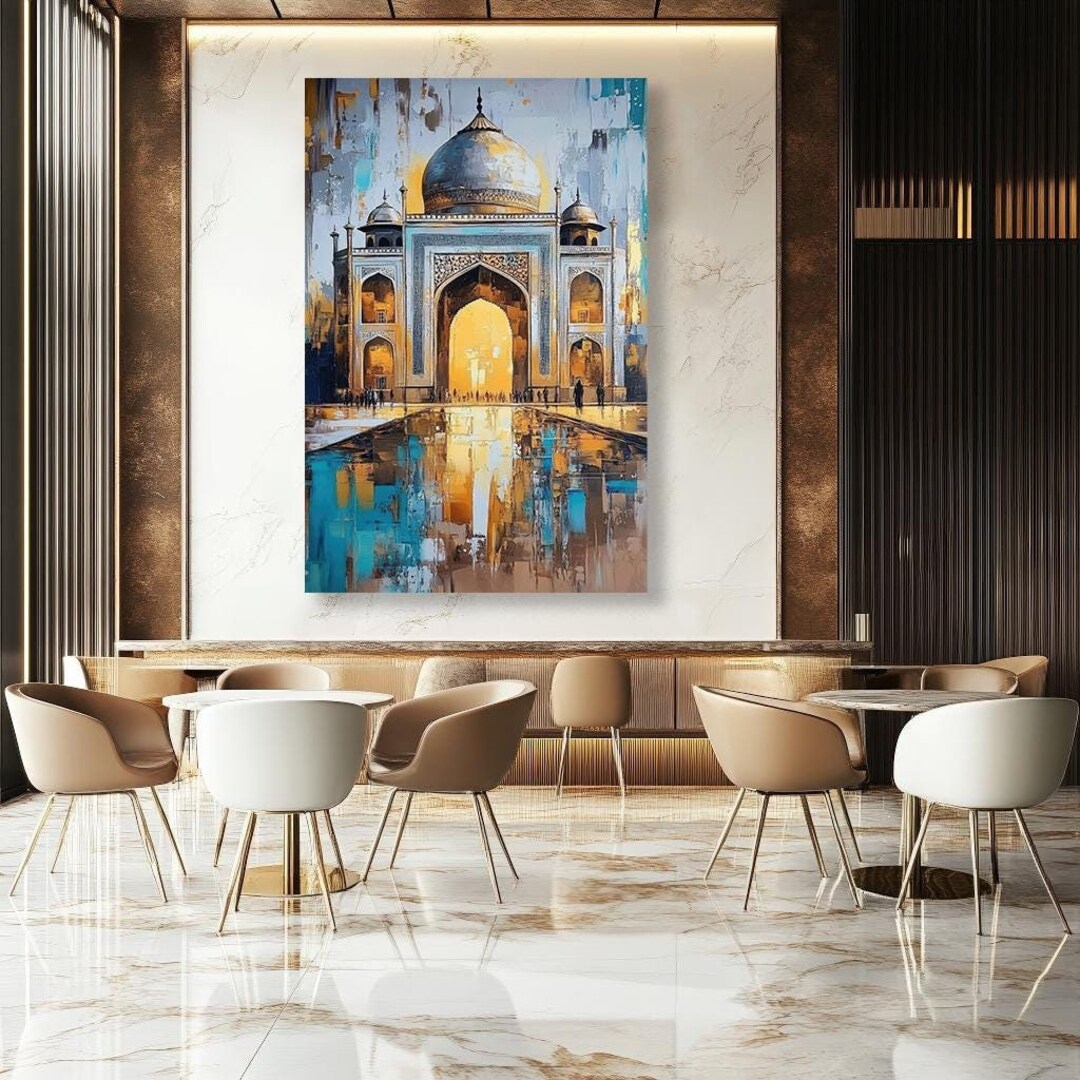 Taj Mahal of Mughal Architecture, Canvas Print. Crown of Palaces, Pearl ...