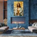 Jesus of Nazareth in Blooming Background, Canvas Print. Portrait of ...