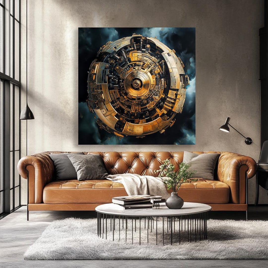 Metal Sphere, Mechanism of Futuristic Engineering Design, Canvas Print ...