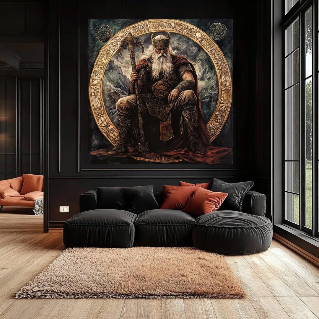 Odin, Supreme Scandinavian God, Canvas Print. Lord of Asgard, Ruler of ...