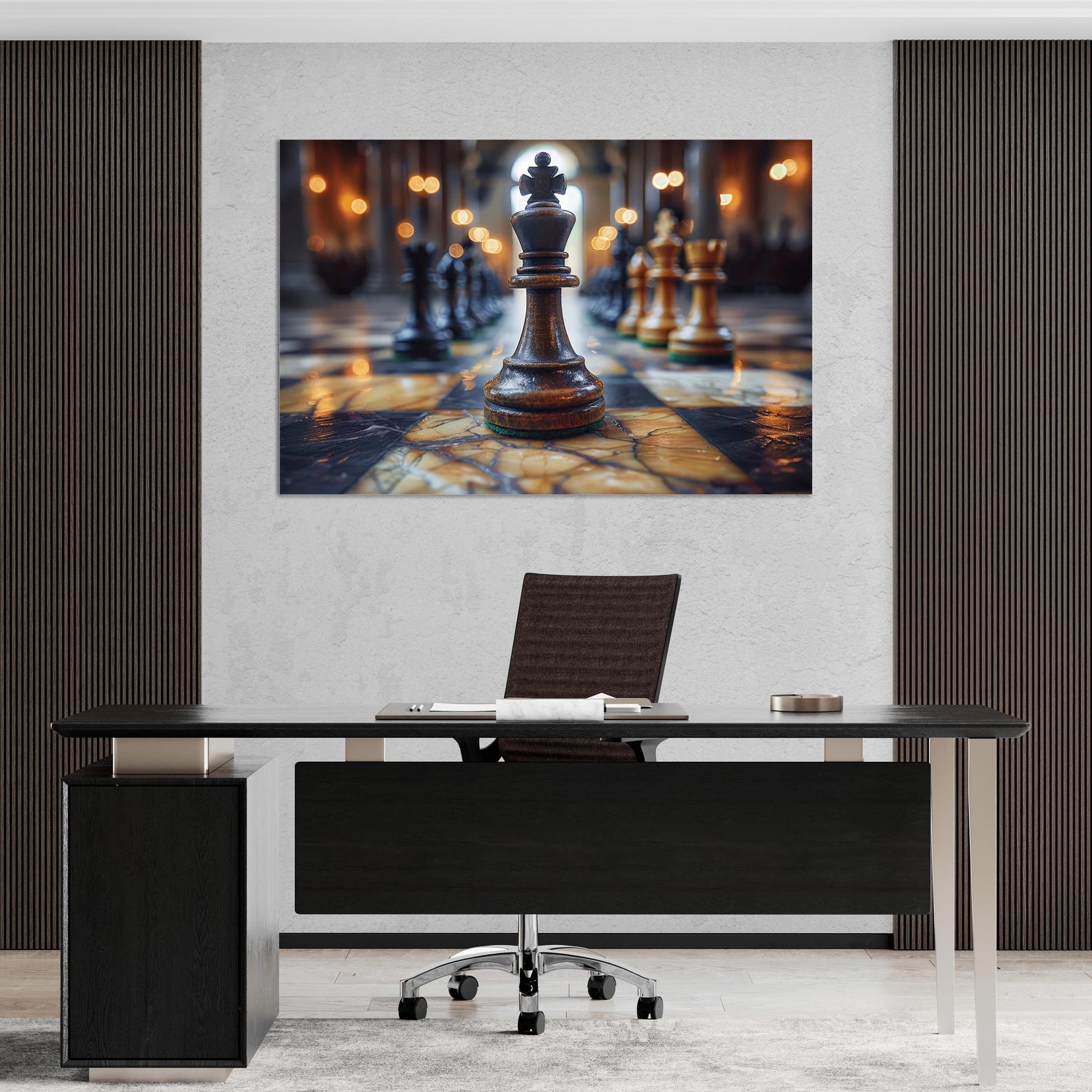 Classic Intellectual пame сhess, Wall Art. Chess, Canvas Print. Black ...