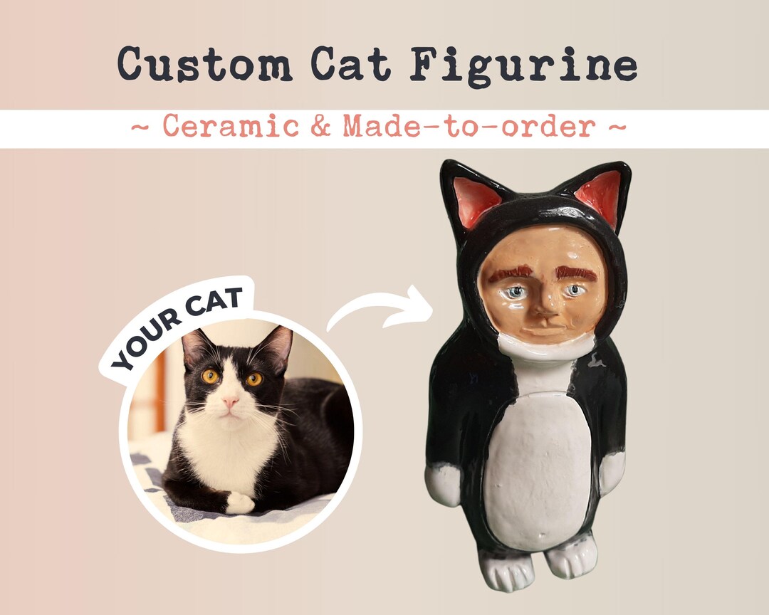 Custom Cat Figurine Pet Loss Gift Ceramic Figurines Pet Memorial ...