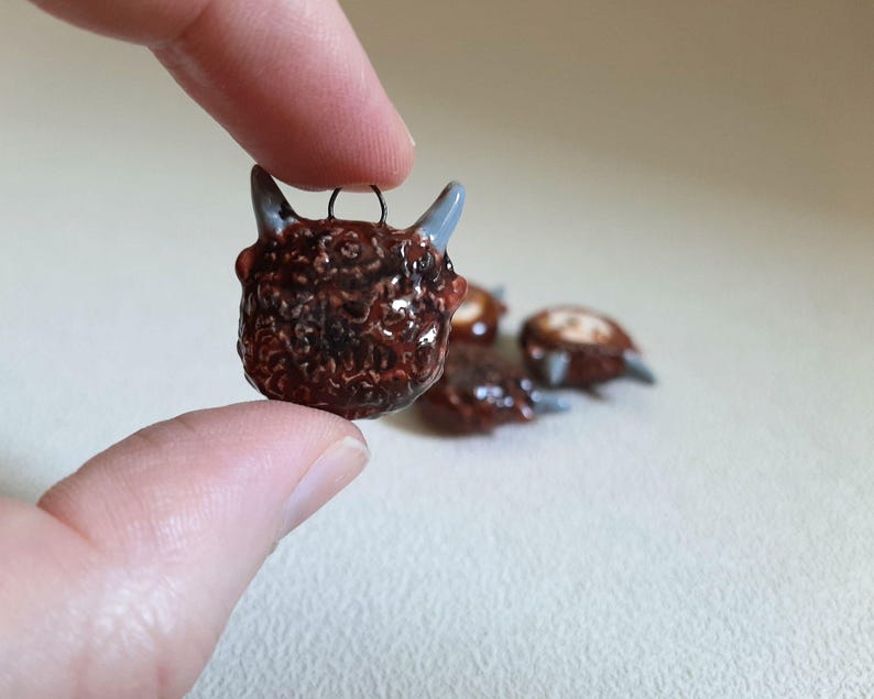 Bison Charm Necklace Handcrafted Ceramic Pendant Jewelry Handmade ...
