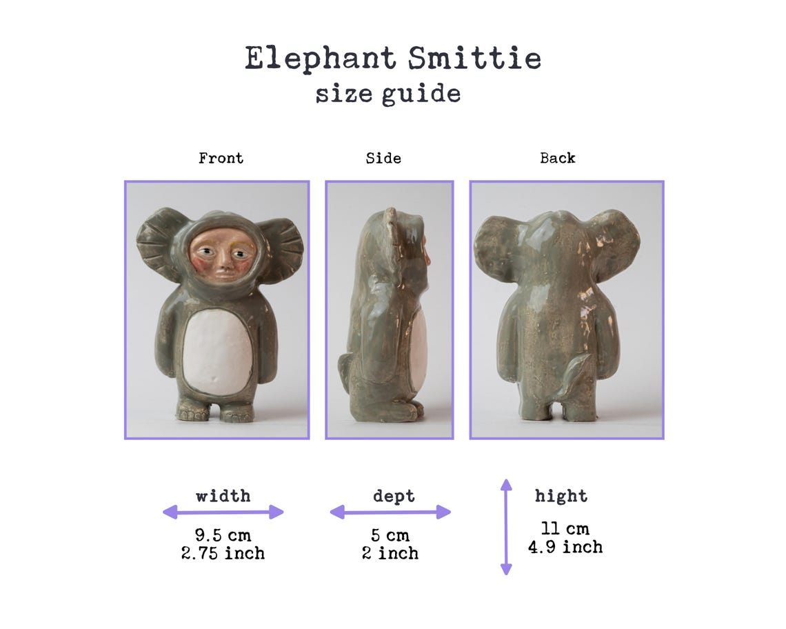 Ceramic Figurines Handmade Hybrid Animal Sculpture Emotional Support ...