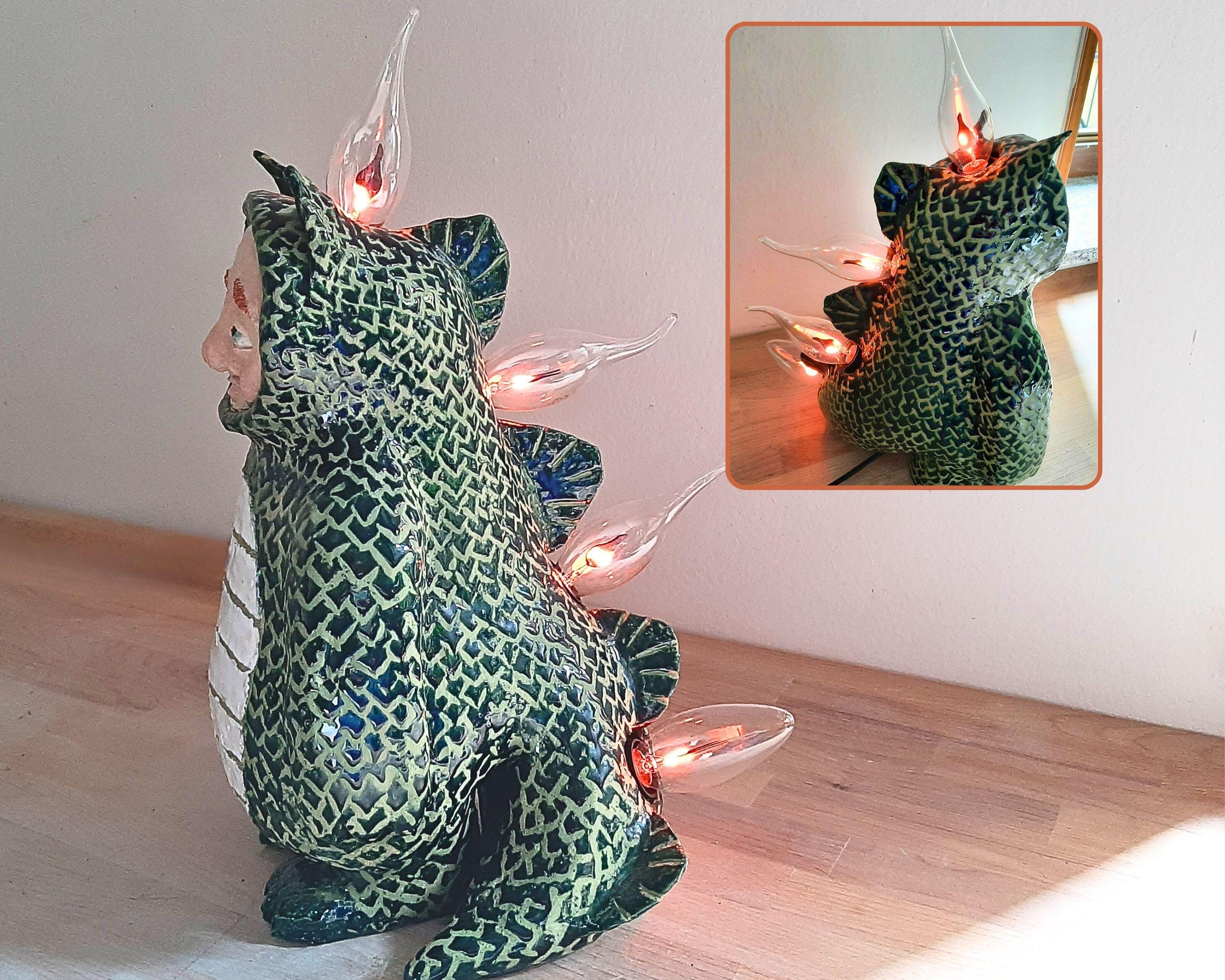 Dragon Table Lamp Ceramic Desk Lamp Handmade Standing Lamp for Mystical ...