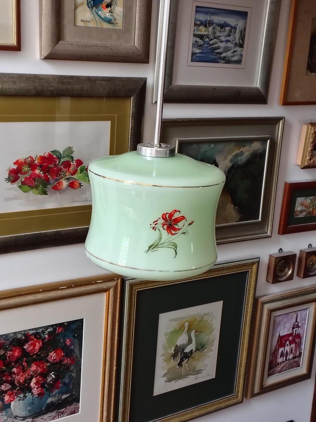 Vintage Green Kitchen Pendant Light/mid Century Light/retro Kitchen ...