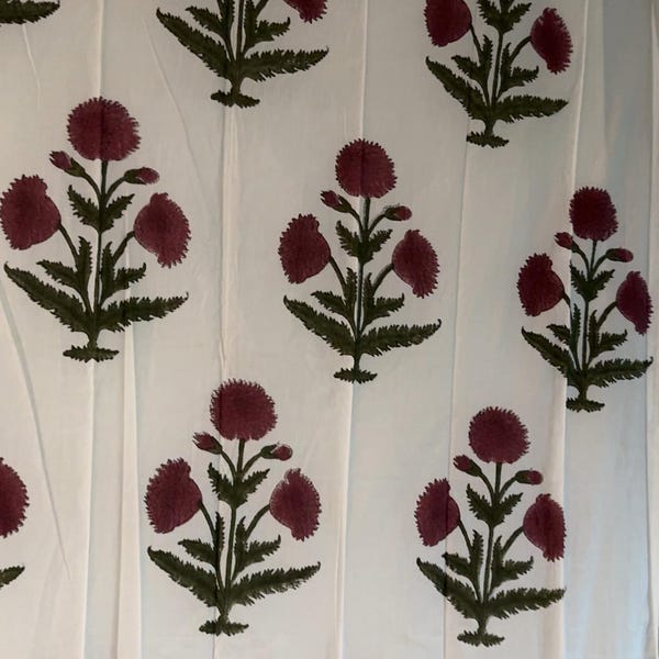 Handblock Printed Curtain - Etsy