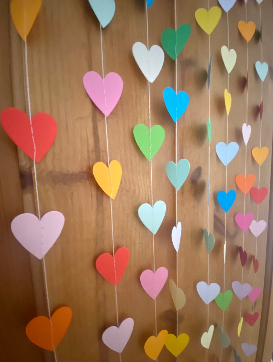 Rainbow Heart Paper Garland: Party Wedding Photo Prop - Etsy