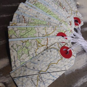 Vintage Map Gift Tags English Map 1959 Set of 10 Repurposed Map Gift ...