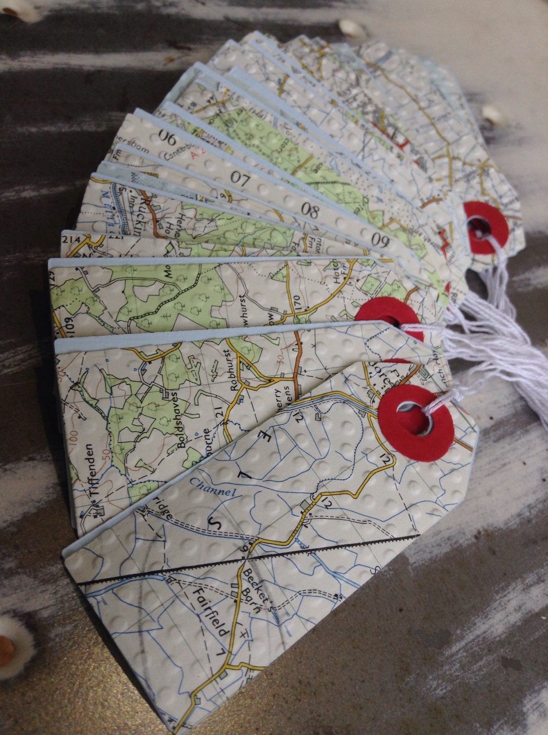 Vintage Map Gift Tags English Map 1959 Set of 10 - Etsy
