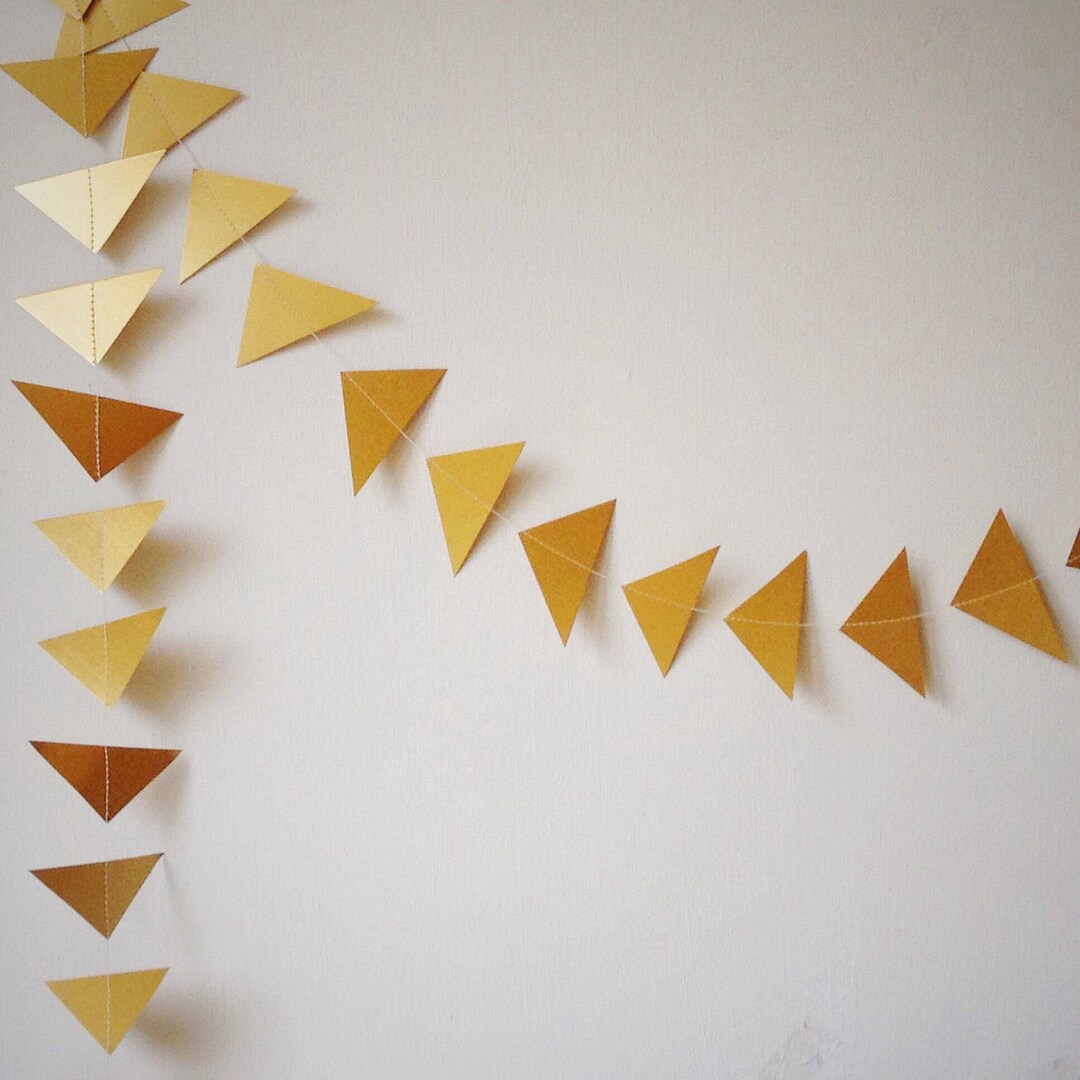 Gold Triangle Garland: Shimmery Wedding Party Decor - Etsy