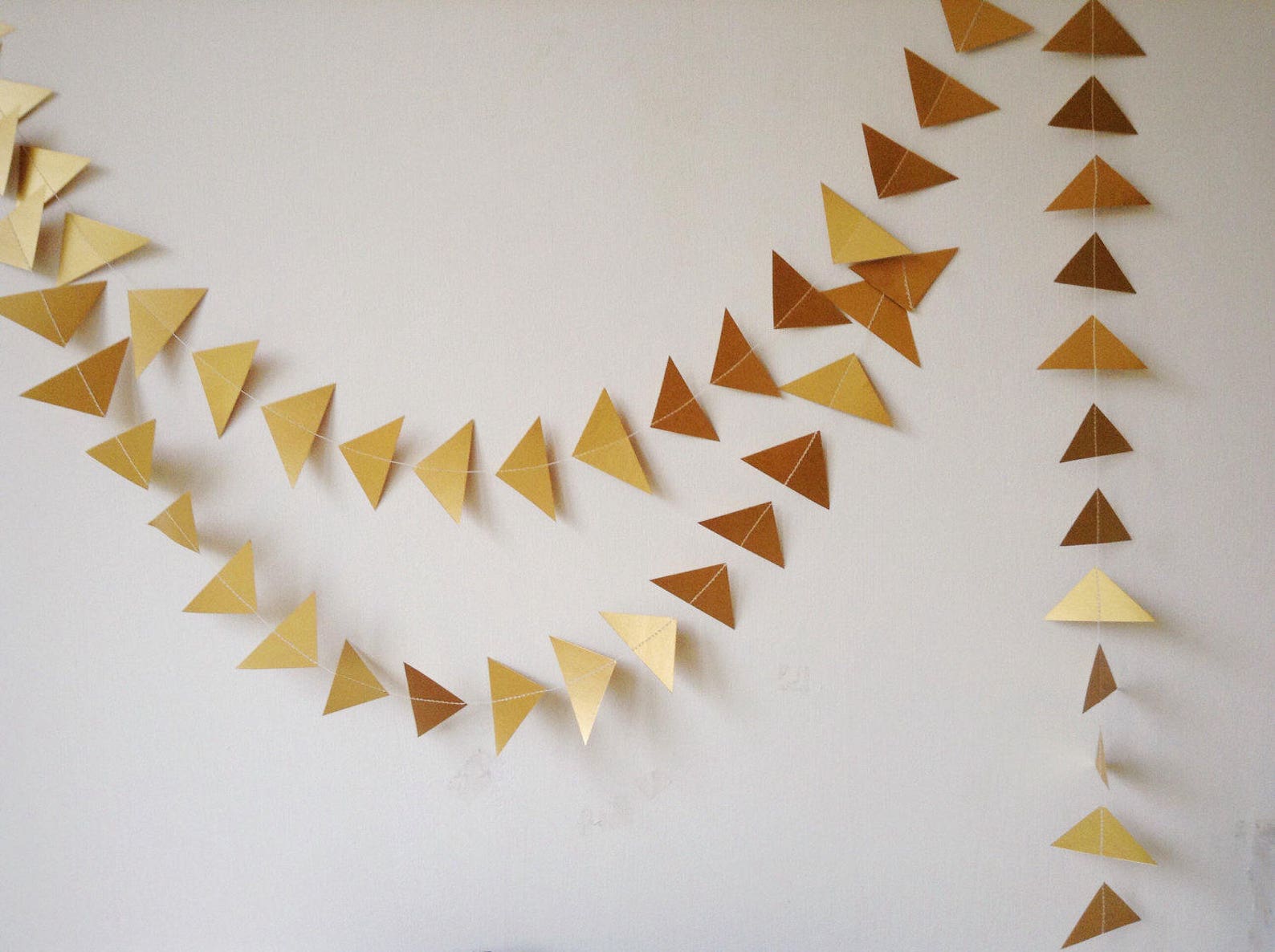 Gold Triangle Wedding Garland: Shimmery Party Decoration - Etsy