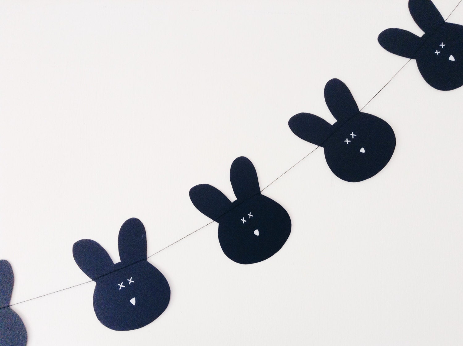 Bunny Garland Rabbit Garland Monochrome Garland Paper - Etsy