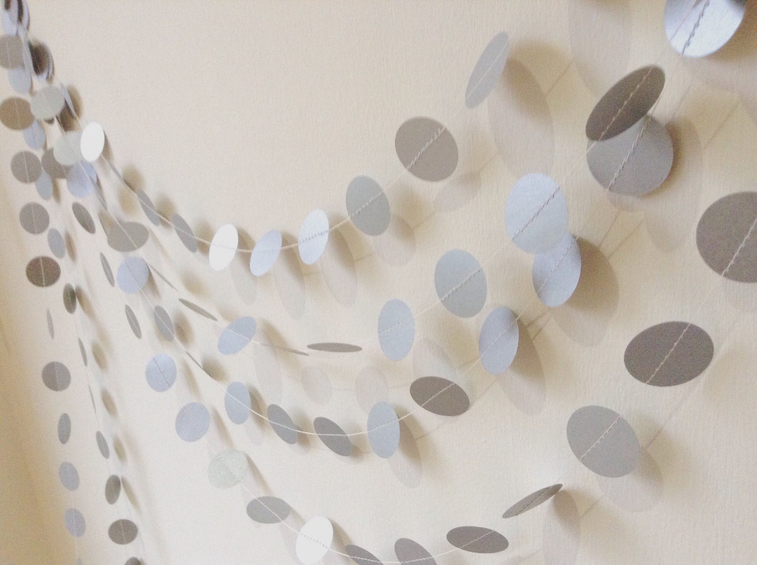 Silver Paper Garland 1 1/2 Circles Wedding Garland | Etsy