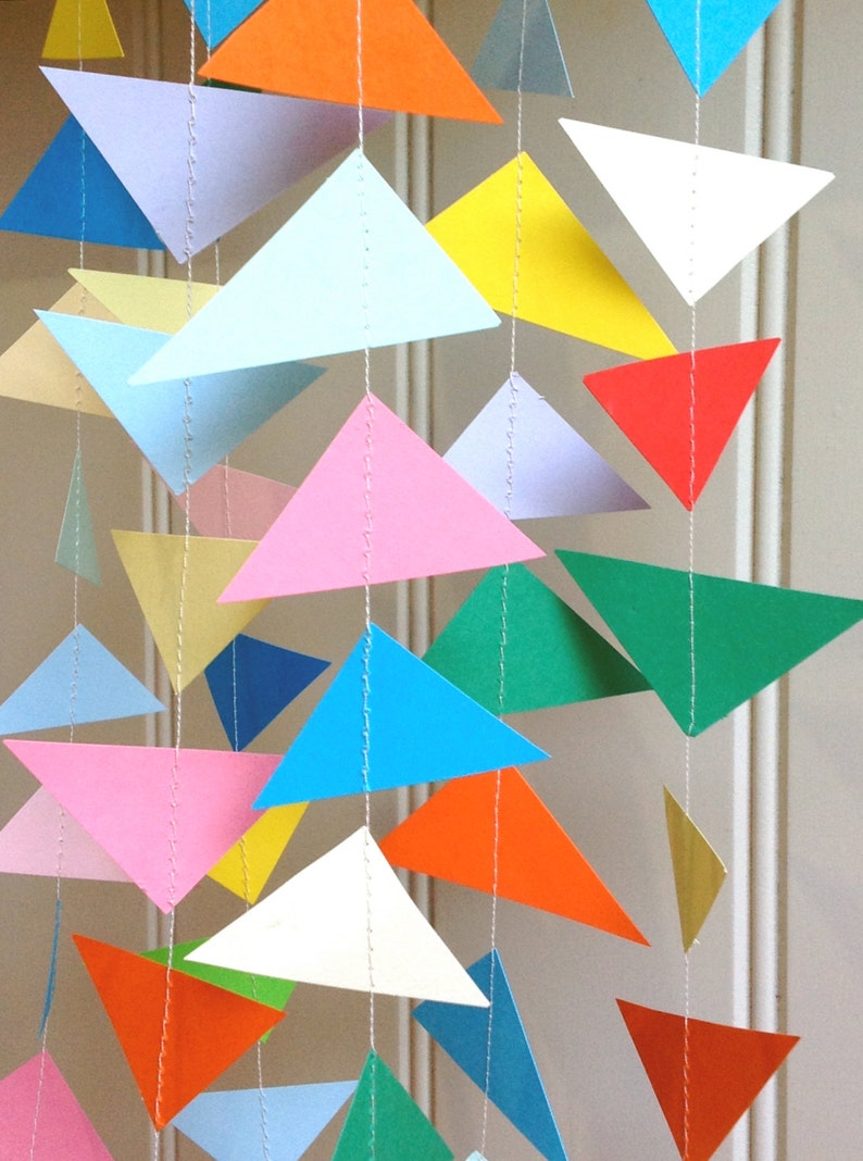 Geometric Paper Garland: Colorful Triangle Party Decor - Etsy UK