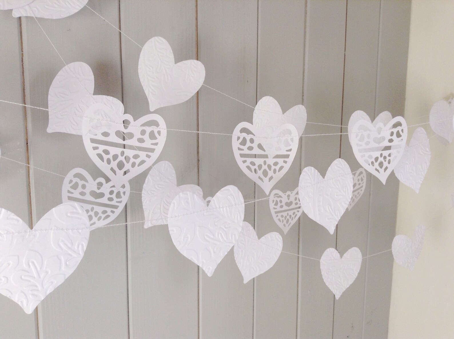 Wedding Garland Heart Garland White Wedding Garland Lace | Etsy