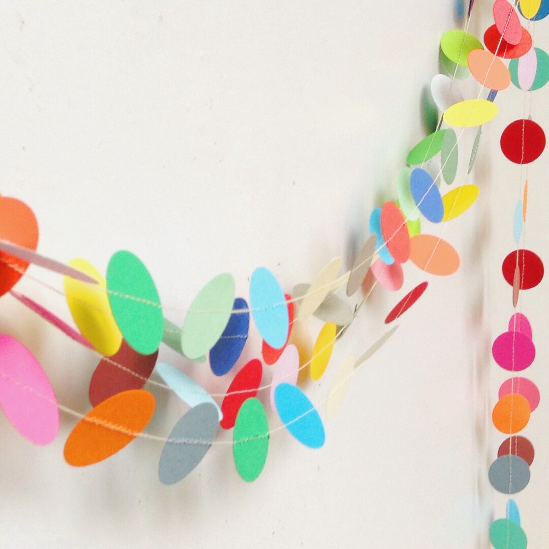 Colorful Paper Circle Garland: Party, Wedding, Nursery Decor - Etsy