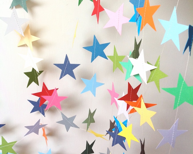 Star Garland: Colorful Party Decoration, Nursery Decor (5-16 Feet) - Etsy
