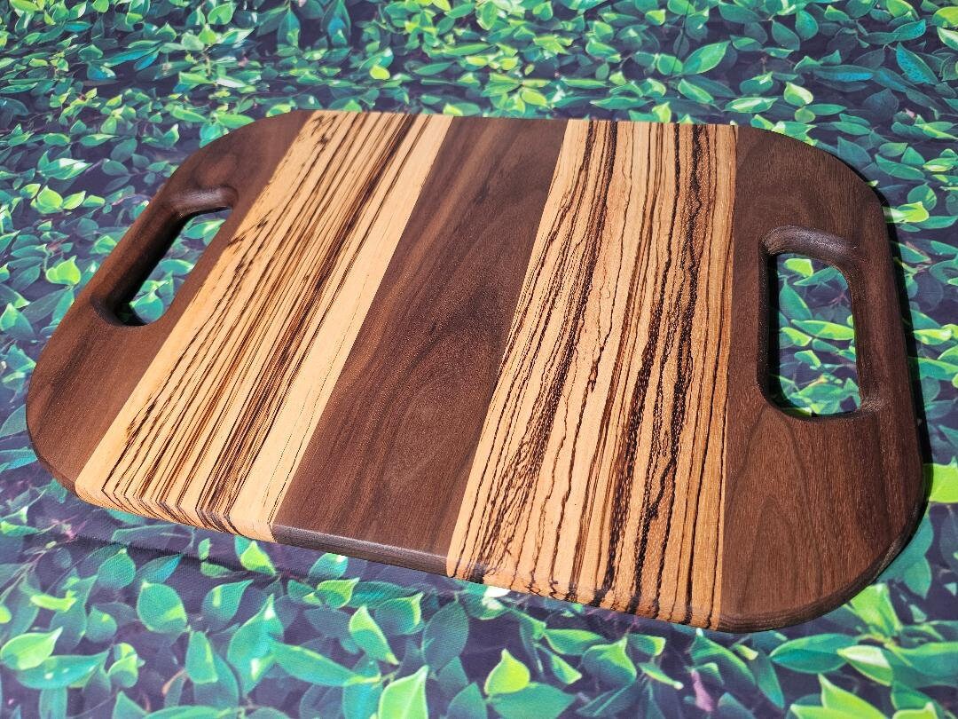 Walnut and Zebra Wood Custom Serving Board - Etsy