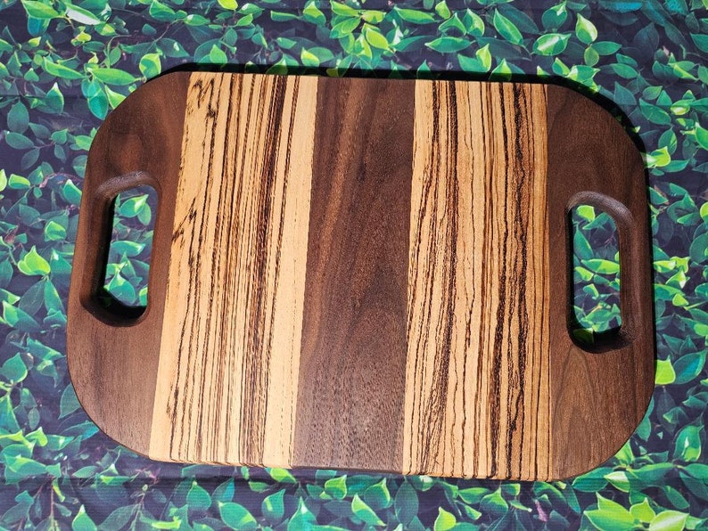 Walnut and Zebra Wood Custom Serving Board - Etsy