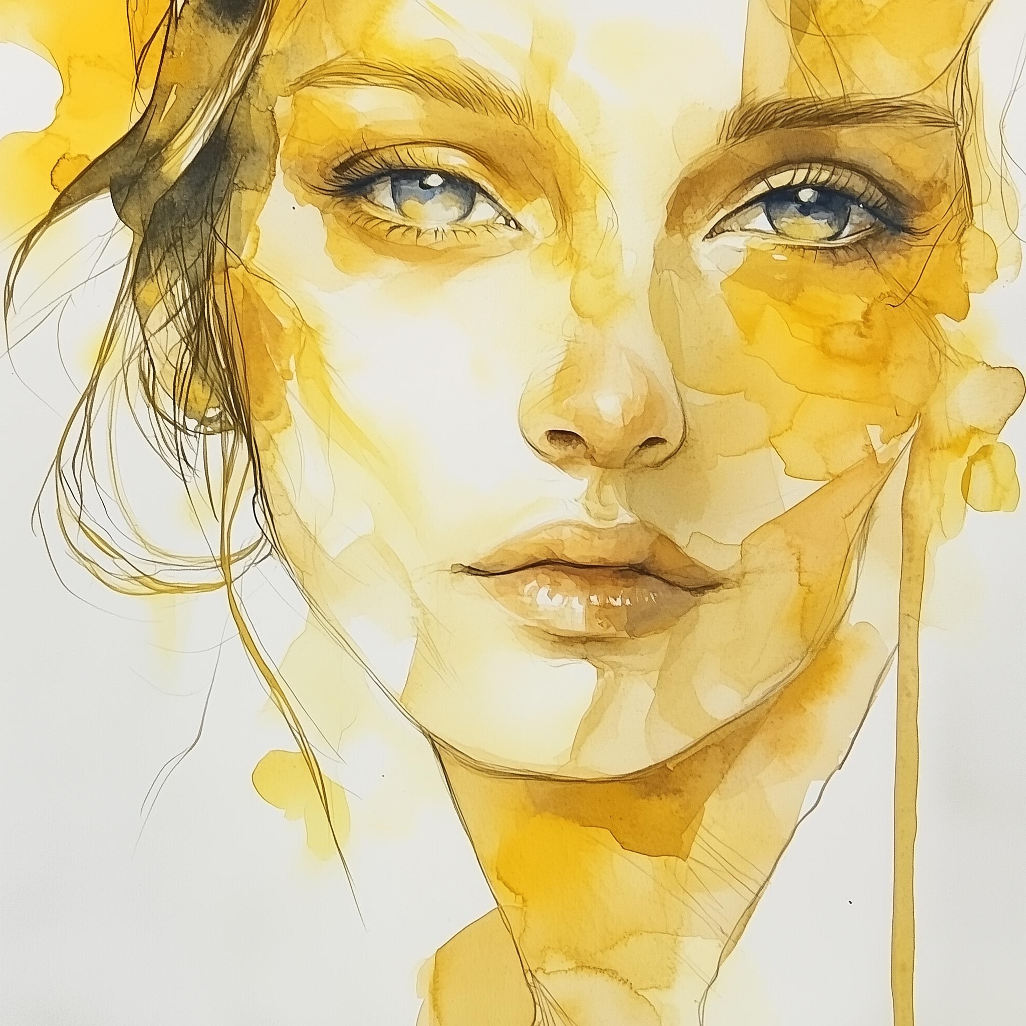 Abstract Women Watercolor Portrait - 5 High Quality Pngs - Digital ...