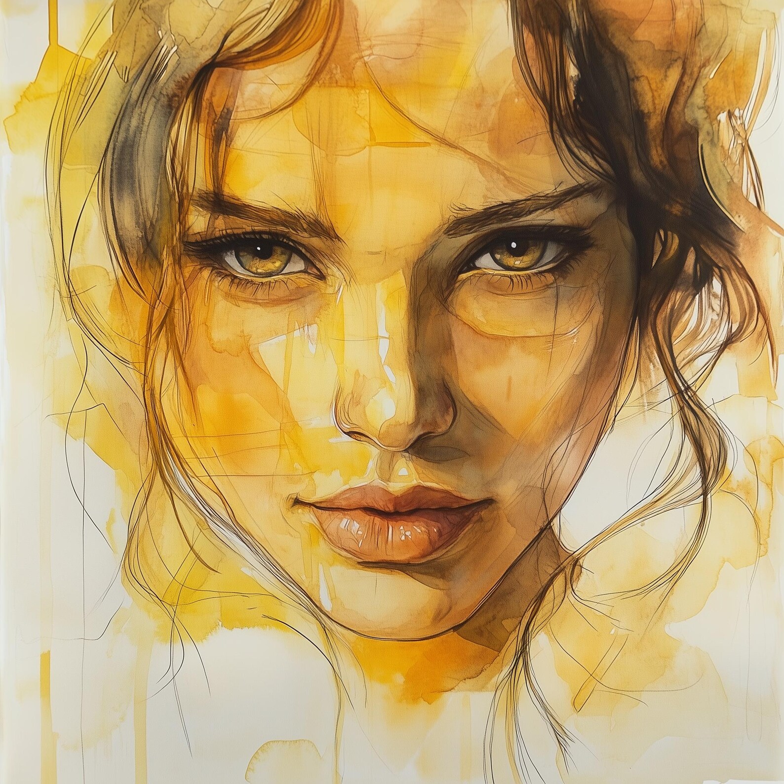 Abstract Women Watercolor Portrait - 5 High Quality Pngs - Digital ...