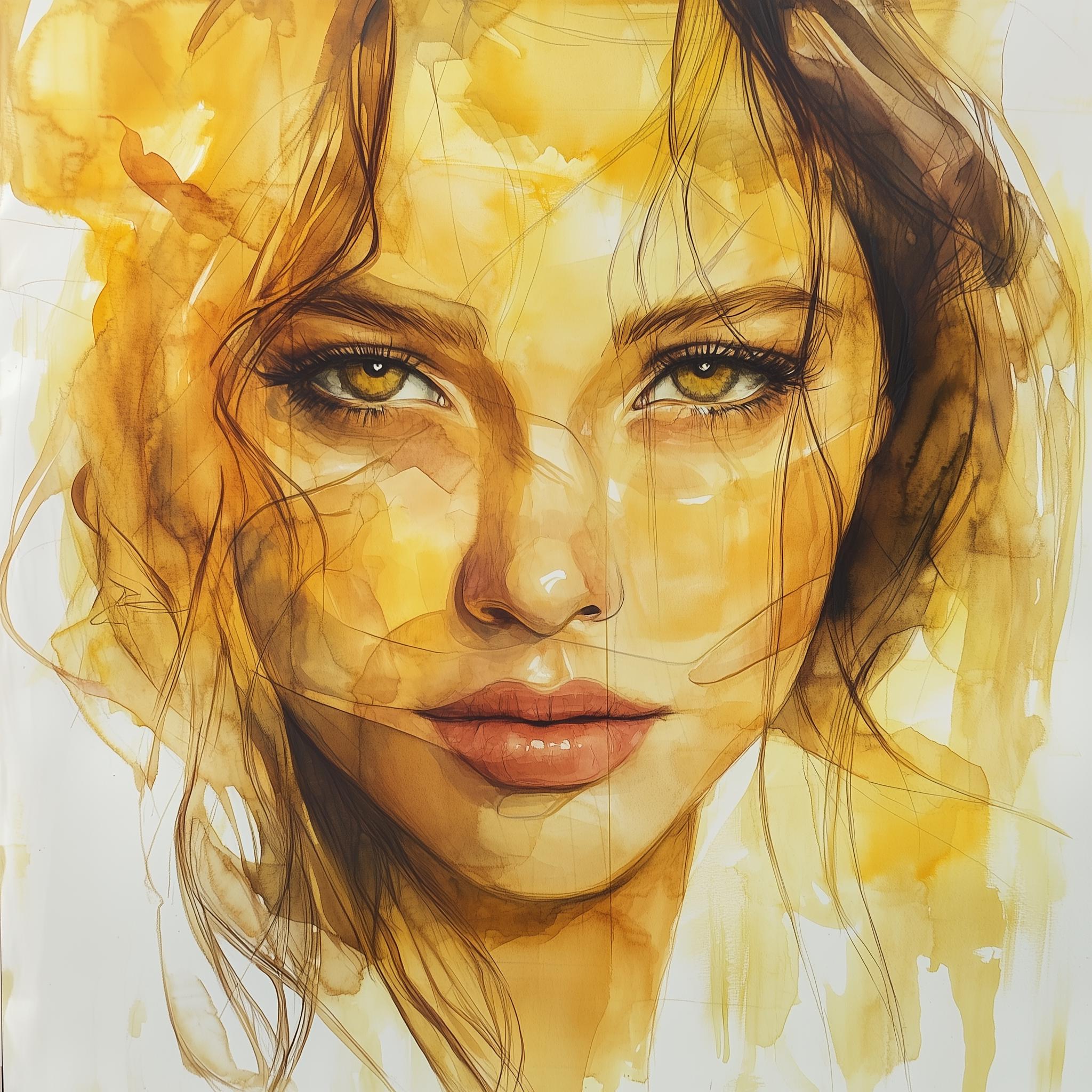 Abstract Women Watercolor Portrait - 5 High Quality Pngs - Digital ...