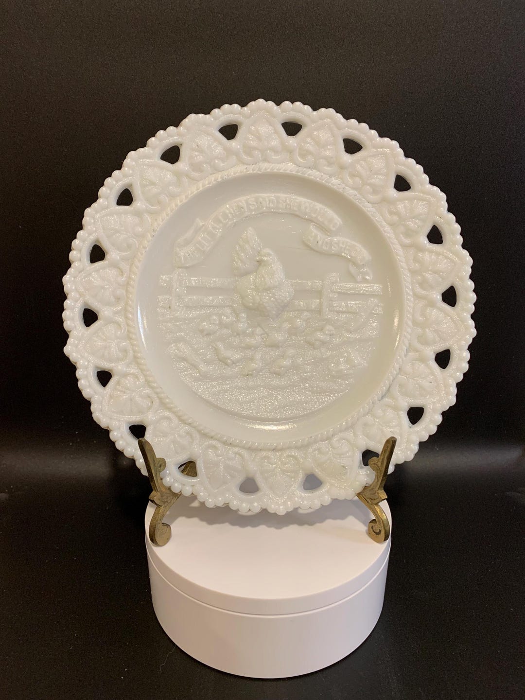 RARE Dithridge Antique Milk Glass Plate Circa 1890 - Etsy