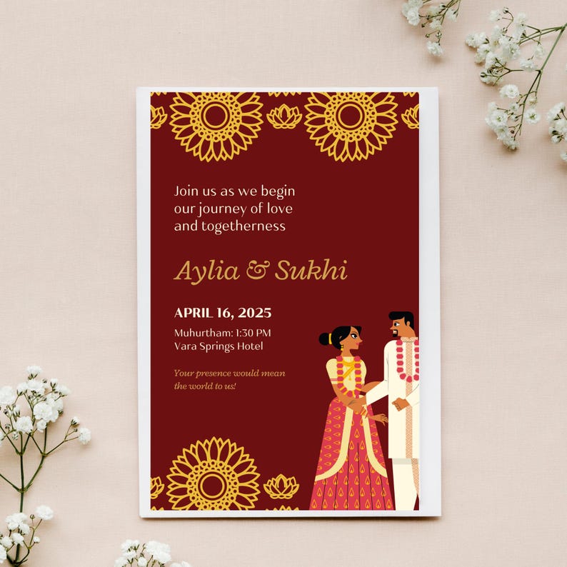 Indian Wedding and Reception & Save the Dates Invitations, Sikh Hindu ...