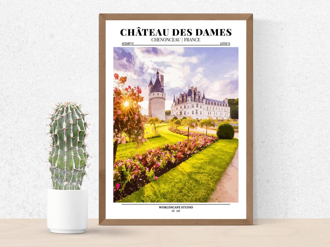 Affiche Château Des Dames Chenonceau France Impression Art Loire ...